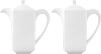 Dajar Teekanne 600 ml Porto, Porzellan, Wei&szlig;, 17 x 8 x 17,6 cm (Packung mit 2)