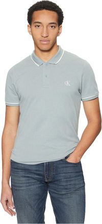 Calvin Klein Jeans Calvin Klein Herren Poloshirt Kurzarm Tipping Slim mit Stretch, Blau (Lead), S