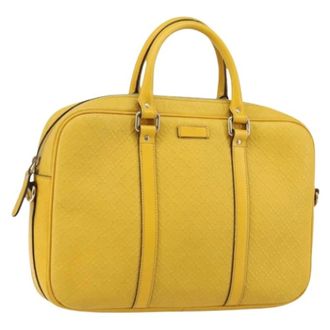 Gucci Porte-documents en cuir Pre-owned - Femme - Pre-owned - Jaune - Taille: ONE Size
