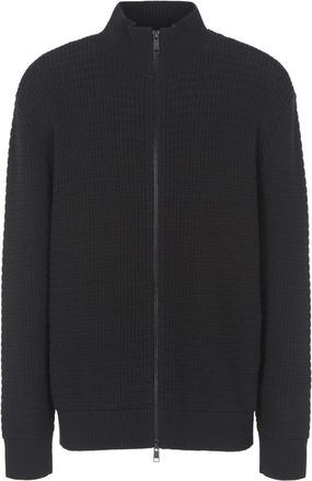 A|X Armani Exchange Herren Long Sleeves,Double Zip, Genuine Cotton Cardigan Sweater, Schwarz, XS EU