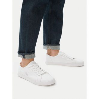 Calvin Klein Jeans Sneakers aus Stoff Calvin Klein Jeans Ess Vulc Low Mg Canvas YM0YM01209 Wei&szlig;
