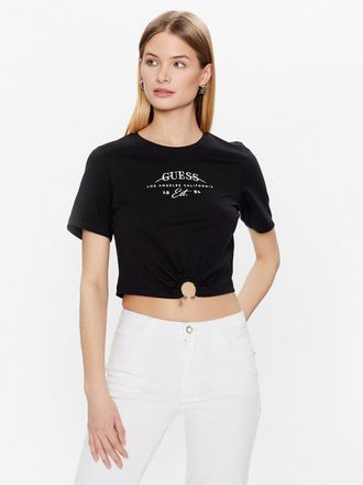 Guess T-Shirt Piercing W3GI23 JA914 Schwarz Boxy Fit