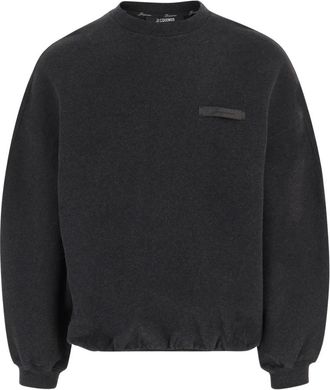 Jacquemus Homme, Sweatshirts et sweats &agrave; capuche, Gris, Taille: 2XL SweaT-shirt en coton Ruban