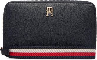Tommy Hilfiger Geldb&ouml;rse Th Logotape Compact Zip Around AW0AW18699 Dunkelblau