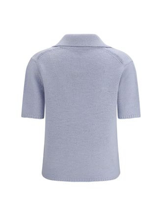 Gabriela Hearst Womens Sohan Polo Light Blue Kashmir-Capra Hircus Shirts Kashmir/capra T-shirts And Polos