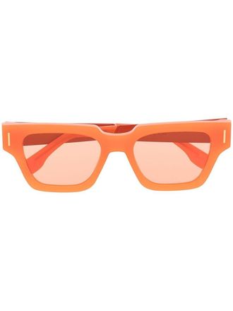Retro Superfuture Sonnenbrille mit eckigem Gestell - Orange