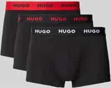 HUGO BOSS Trunks mit elastischem Label-Bund im 3er-Pack