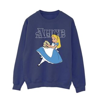 Disney Alice In Wonderland Flowers Sweatshirt f&uuml;r Damen (Marineblau)