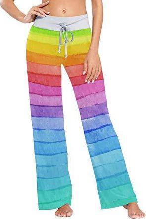 Mnsruu Pyjama à rayures arc-en-ciel pour femme - Multicolore - Medium