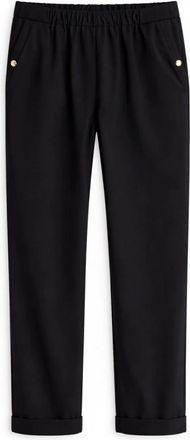 Liu Jo Femme, Pantalons, Noir, Taille: 36 FR Pantalon slim &agrave; revers