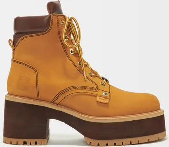 Maje Boots En Cuir &Agrave; Talons - Naturel - Taille 36 - Maje