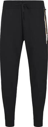 HUGO BOSS Herren Sweatpants schwarz Jersey-Baumwolle unifarben