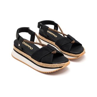 Gioseppo Rafia Ironton Sport-Sandalen mit Plateau, Schwarz, 36 EU
