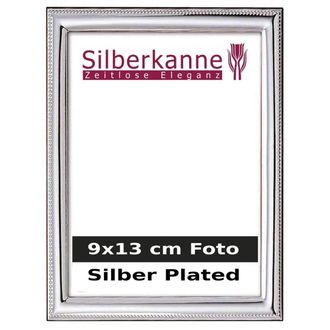Silberkanne Bilderrahmen Norderney 9x13 cm - Echt versilbert & Anlaufgesch&uuml;tzt - Edler Fotorahmen mit Holzr&uuml;cken, Silber Plated