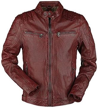 Gipsy Mauritius Camren Slim Fit NSLVW Homme Veste en cuir rouge L 100% Cuir Slim Fit