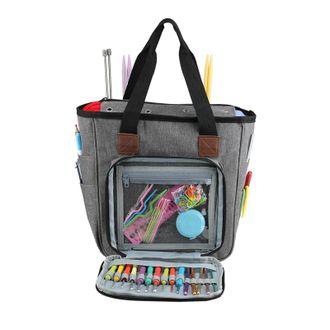 Generic Strick-Einkaufstasche, Garn-Aufbewahrungstasche for Stricknadeln, H&auml;kelnadeln und N&auml;hzubeh&ouml;r, DIY-N&auml;hset-Tasche for Mama(Grey)