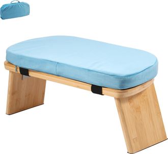 Generic BAODBF Meditationsbank aus Bambus,Klappbarer Meditationshocker Anti Rutsch Design,Gebetshocker mit Kissen,Yoga Bank f&uuml;r Spirituelle Momente im Alltag,