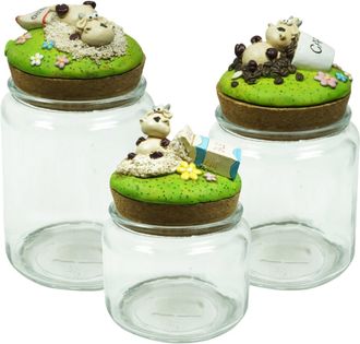 Paolo Chiari Paolo klare Kuh Alice Dosen Salz Kaffee und Zucker, mehrfarbig, 8.50 x 8.50 x 13.50 cm, 3 Einheiten