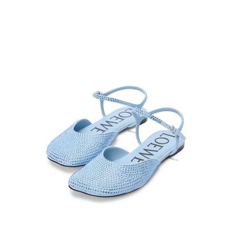 Loewe Ballerine Toy &agrave; bride cheville en cuir &agrave; strass