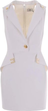 Elisabetta Franchi Femme, Robes, Beige, Taille: 40 FR Mini-robe en cr&ecirc;pe stretch double &eacute;paisseur