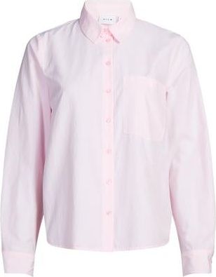 Vila Chemise droite &agrave; col classique en coton m&eacute;lang&eacute;