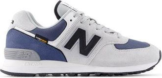 New Balance Unisex 574 in Beige/Wei&szlig;, Wildleder/Mesh, Gr&ouml;&szlig;e 40.5