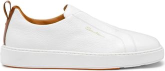 Santoni Homme, Chaussures, Blanc, Taille: 44 EU Leather Baskets Slip-on