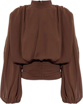 Rotate Bluse mit Schulterpolstern - - Blouses & Shirts - Damen - Braun - XS