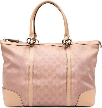 Gucci Shopper - GG Metallic Canvas Lovely Tote - Gr. unisize - in Gold - f&uuml;r Damen