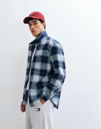 Tommy Jeans Hemdjacke in Blau kariert
