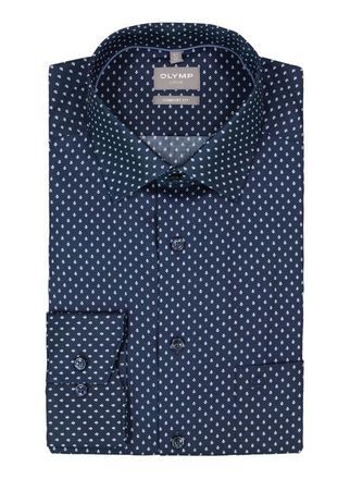 Olymp Herren Hemd blau gemustert