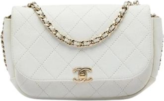 Chanel Sac bandouli&egrave;re en cuir dagneau matelass&eacute; doccasion - Femme - Pre-owned - Blanc - Taille: ONE Size