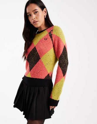 Fred Perry Pull à motif losanges - Multicolore