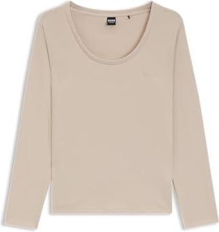 BOSS Boss Waffle_ls-Shirt CN 10269584 01 Pyjama &agrave; Manches Longues, Beige Clair, L Femmes