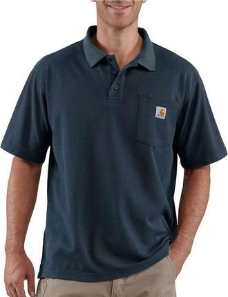 Carhartt Work in Progress Herren-Poloshirt, lockere Passform, mittelschwer, kurz&auml;rmelig, Marineblau, XX-Large