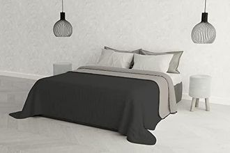 Italian Bed Linen MB Home Italy Elegant Sommer-steppdecke, 260x270 cm, Hell Grau/Dunkel Grau
