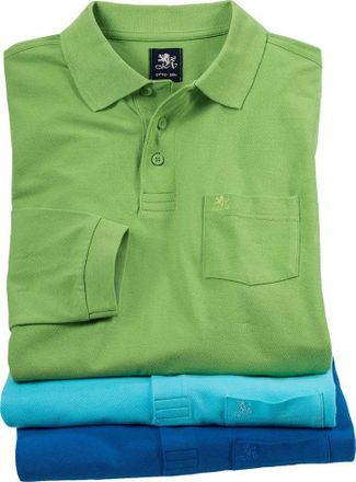 Otto Kern Langarm-Poloshirt (Packung, 3er-Pack) aus Baumwolle