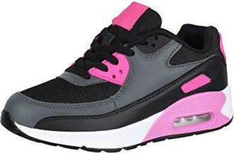Elara Chaussures de Sport Hommes Baskets Chunkyrayan MEL0386 Schwarz-Pink-37