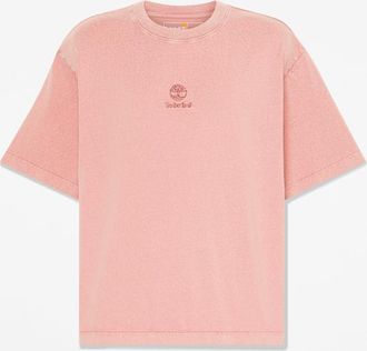 Timberland All Gender Sunwashed T-Shirt mit aufgesticktem Logo in Rosa, Pink, Gr&ouml;&szlig;e