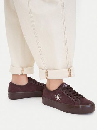 Calvin Klein Sneakers aus Stoff Calvin Klein Vulc Flatf Laceup Suede HW0HW03088 Dunkelrot