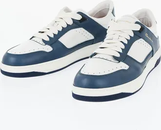 Santoni Leather Sneakers AIR With Contrast Details Santoni
