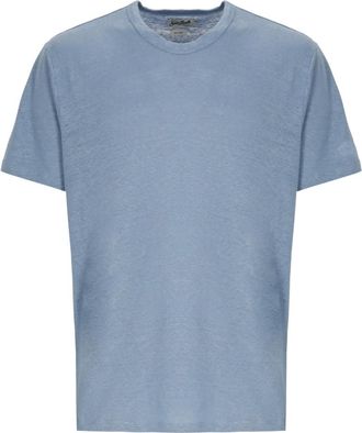 Saint Barth Homme, Tops, Bleu, Taille: S Ecstasea T-Shirt en Jersey de Lin