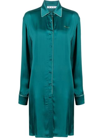 Off-white chemise de pyjama &agrave; logo imprim&eacute; - Vert
