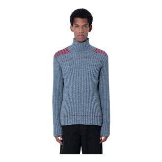 Dries Van Noten Pull &agrave; col roul&eacute; c&ocirc;tel&eacute; - Homme - Pulls - Gris - Taille: XL