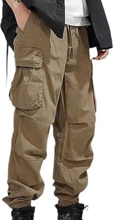 Generic Pantalon Jogging pour Homme Pantalons Cargo Survetement Hommes Polaire Hiver Bas de Jogging Sweatpants Taille Elastique avec Cordon de Serrage et Poch