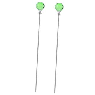 Cabilock 2 Stück Kristall Gartenstecker mit Metallstab und Kristallkugel Einzelner Pflanzenhalter für Tomaten Orchideen und Indoor-Pflanzen DIY Dekoration und 