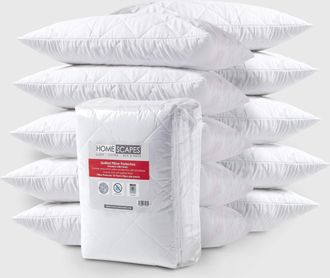 Homescapes 10er-Set Gesteppte Kissenschoner 48x74 cm, wattierte Polycotton-Kissenschonbez&uuml;ge hypoallergen