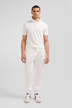 Eden Park Pantalon Jogging En Molleton Gratt&eacute; &Eacute;cru Coupe Regular