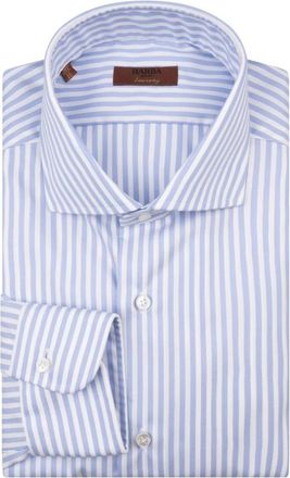 Barba Homme, Chemises, Bleu, Taille: XL Chemise Voyage Popeline &agrave; Rayures Bleues