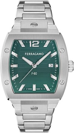 Ferragamo Uhren - Quarz-Analoguhr F-80 Tonneau - Gr. unisize - in Silber - f&uuml;r Damen